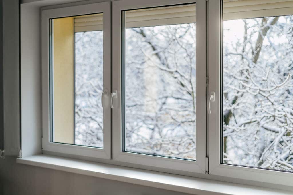 New pvc window frame with high thermal insulation values in room ...